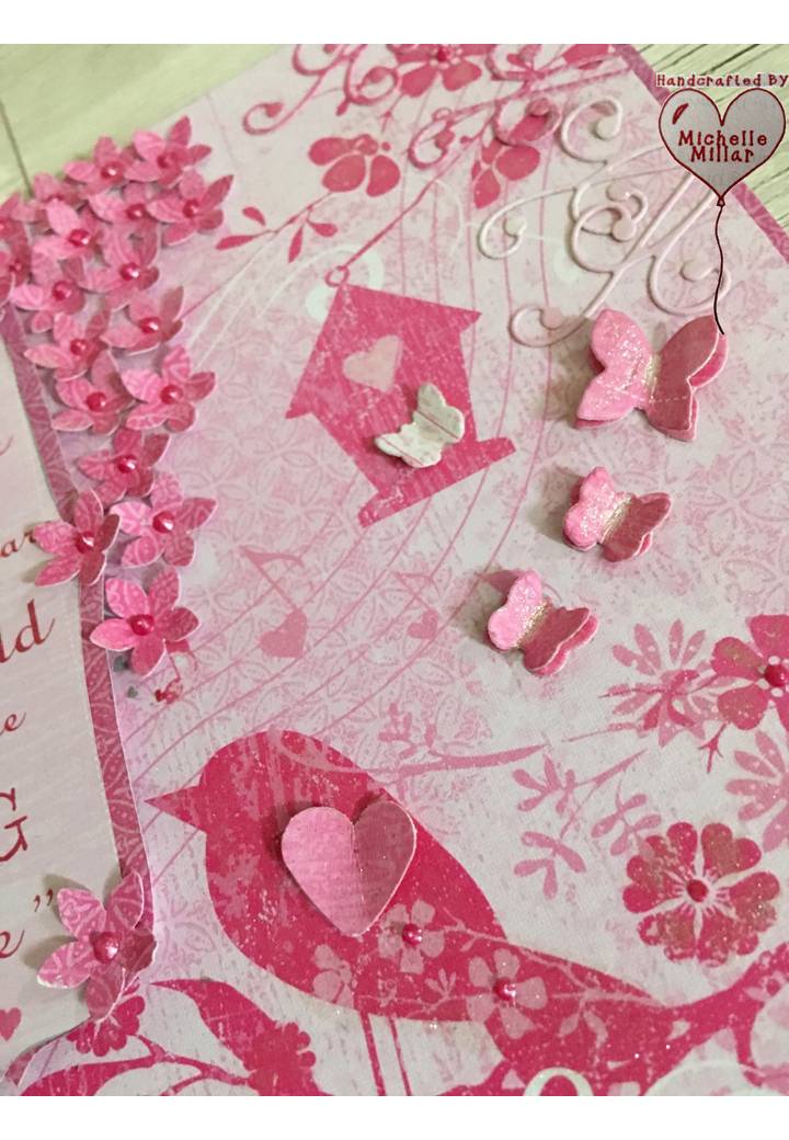Shine Bright and Create: Monochrome card - shades of pink