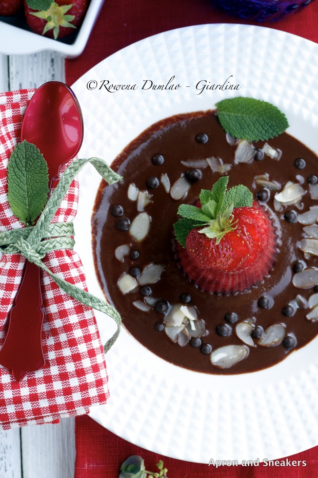 Strawberry Jelly in Chocolate Marsala Sauce