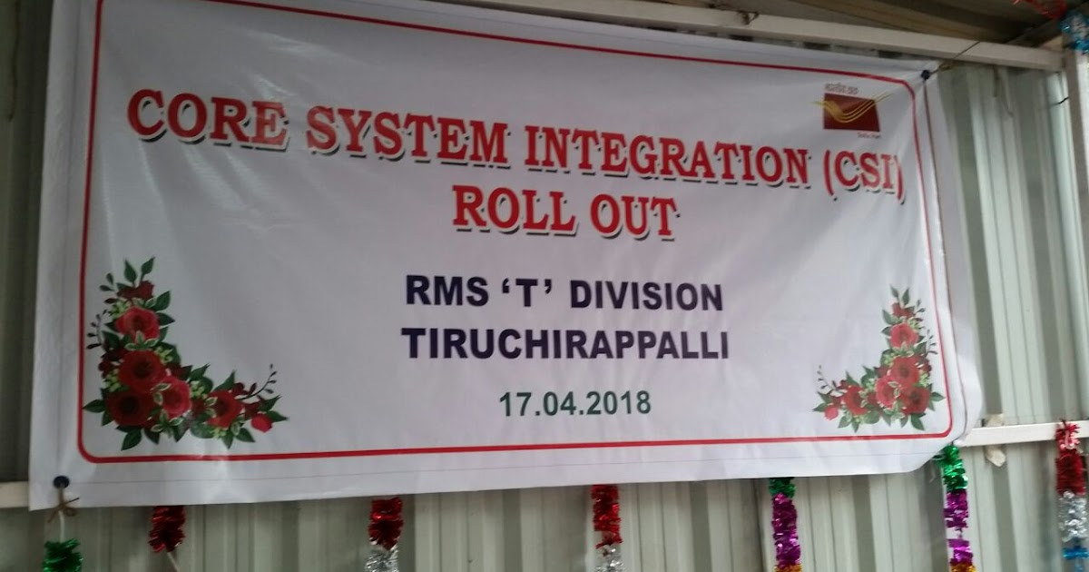 CSI roll out at RMS 'T' division on 17/04/2018 ~ NUR'C' TAMILNADU CIRCLE