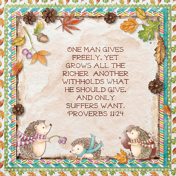 Layout for Today: Gives Freely