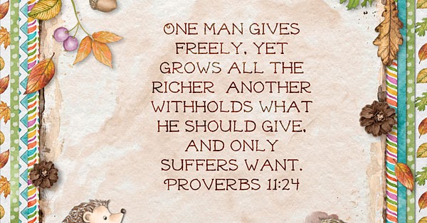 Layout for Today: Gives Freely