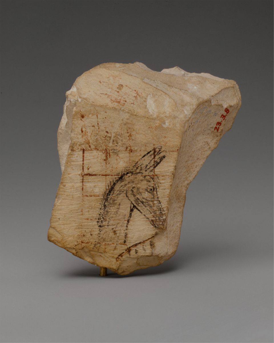 Famous Pharaohs: Ostracon with a donkey: New Kingdom