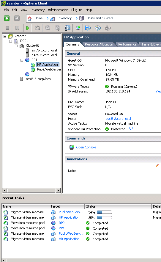 StorageGumbo: vSphere 5 Resource Pools Do Not Restrict Simultaneous vMotion