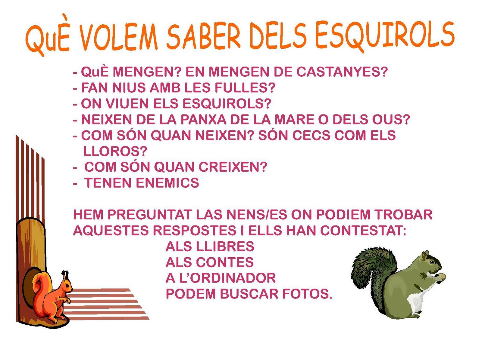 Els Petits Infants: L'ESQUIROL