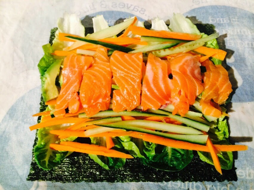 No-rice salmon sushi rolls - Raw Rhubarb - Fit Food and Recipes