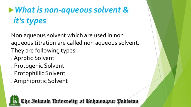 Non Aqueous Solution