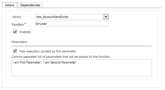 Dynamics 365 Customer Engagement: Passing parameters to JavaScript Web ... Dynamics 365 Customer Engagement: Passing parameters to JavaScript Web ...
