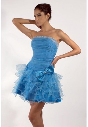 Coiffurete Dance: Robe de soirée bleue turquoise courte