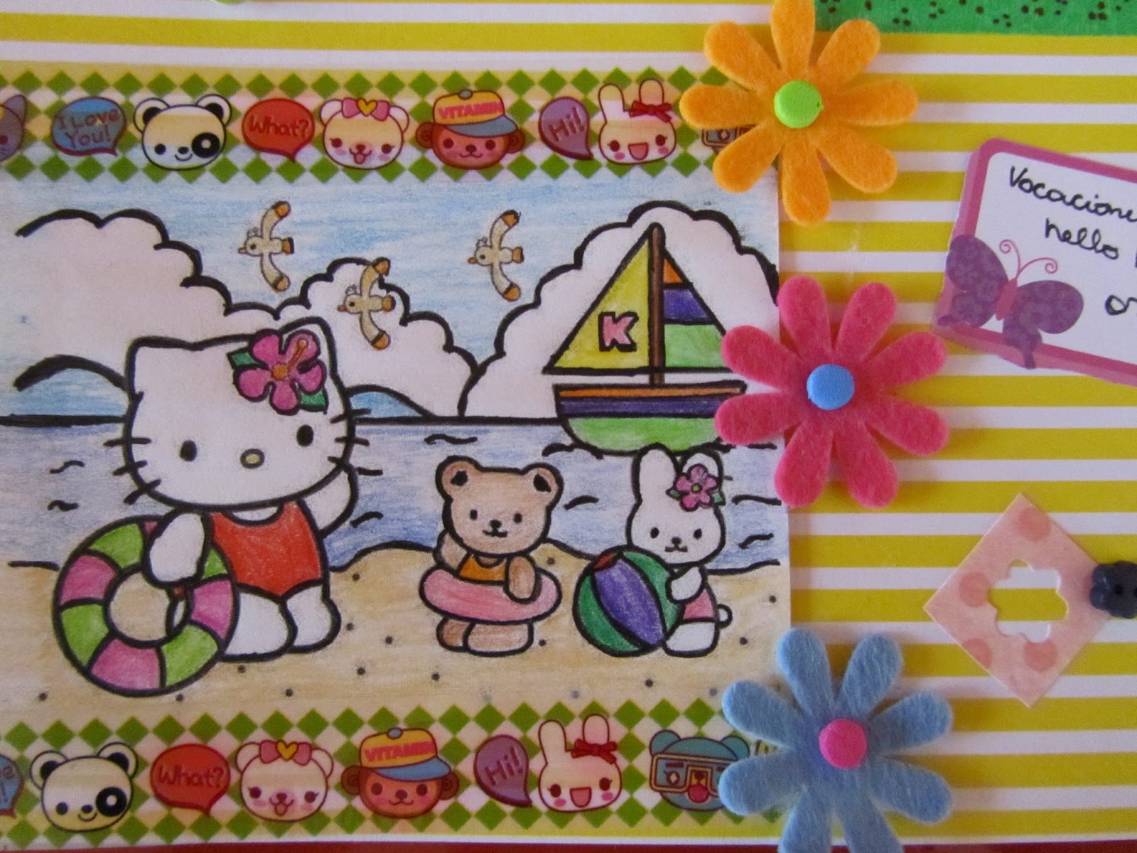 trapito de color: las vacaciones de hello kitty