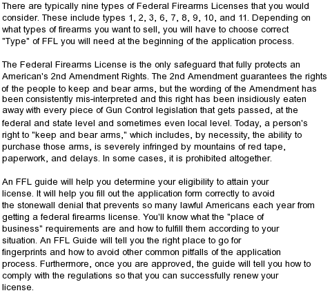 How to Get Federal Firearms License Guide: Federally Licensed Firearms