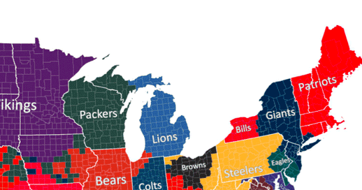Maps Mania: The Geography of Super Bowl Fandom
