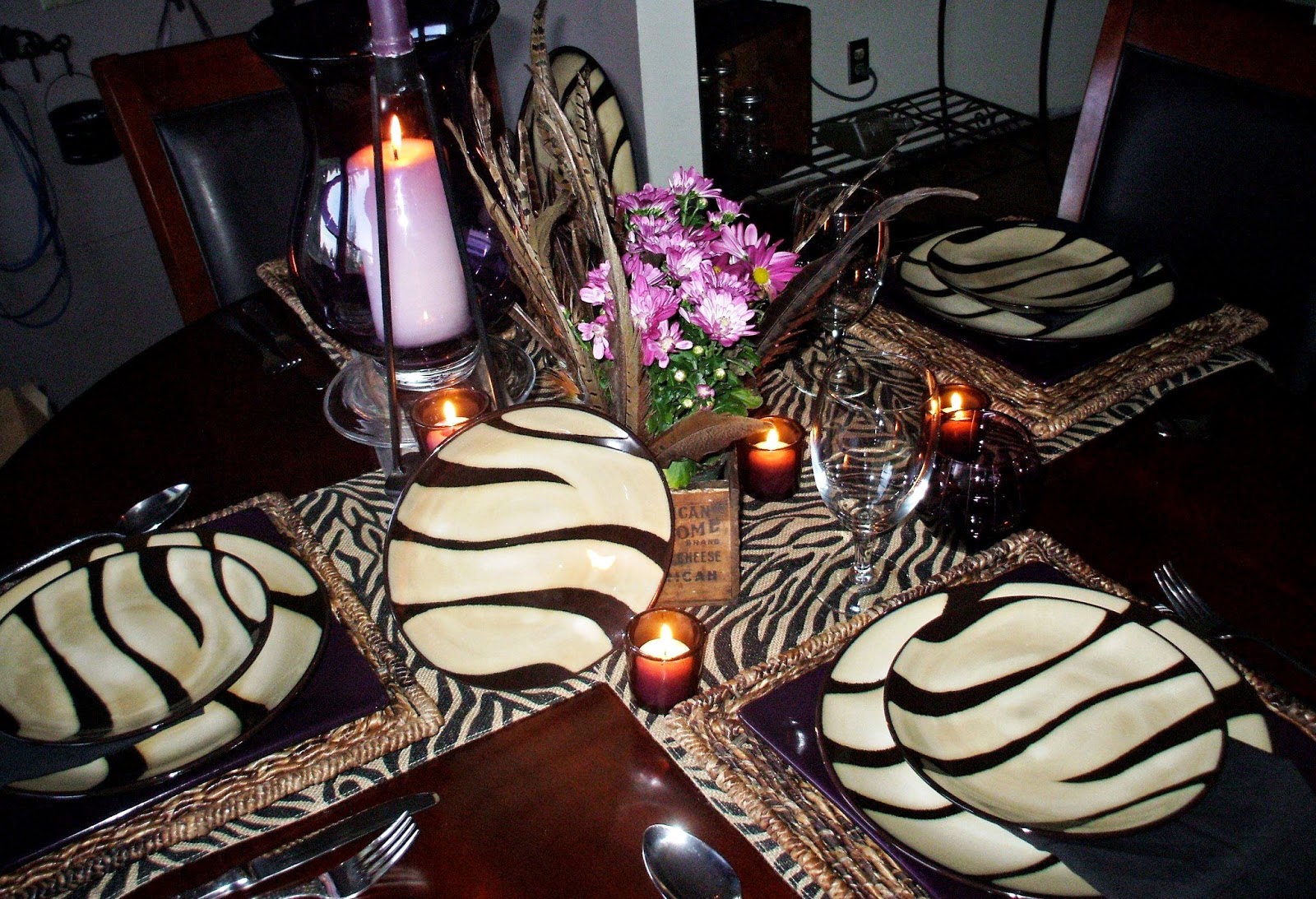 Animal Print & Purple Tablescape | Rustic & Refined