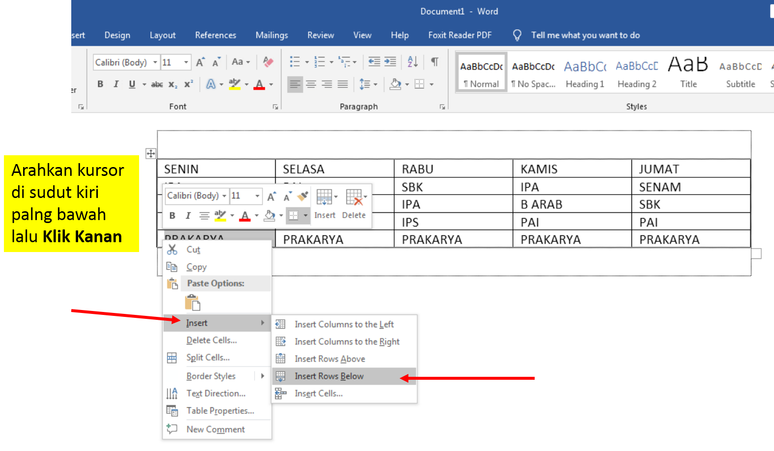 Cara Buat Tabel Di Microsoft Word - Gurutiknesia