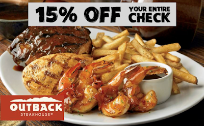 Outback Steakhouse Coupon: 15% Off Your Entire Bill - HEAVENLY STEALS
