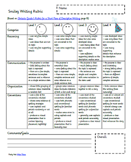 travel, teach, and love: Smiley Writing - 4 levels rubric