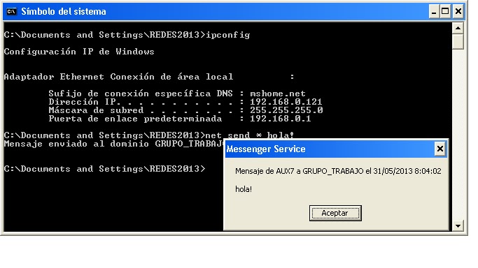 REDES WINDOWS: COMANDO NET SEND