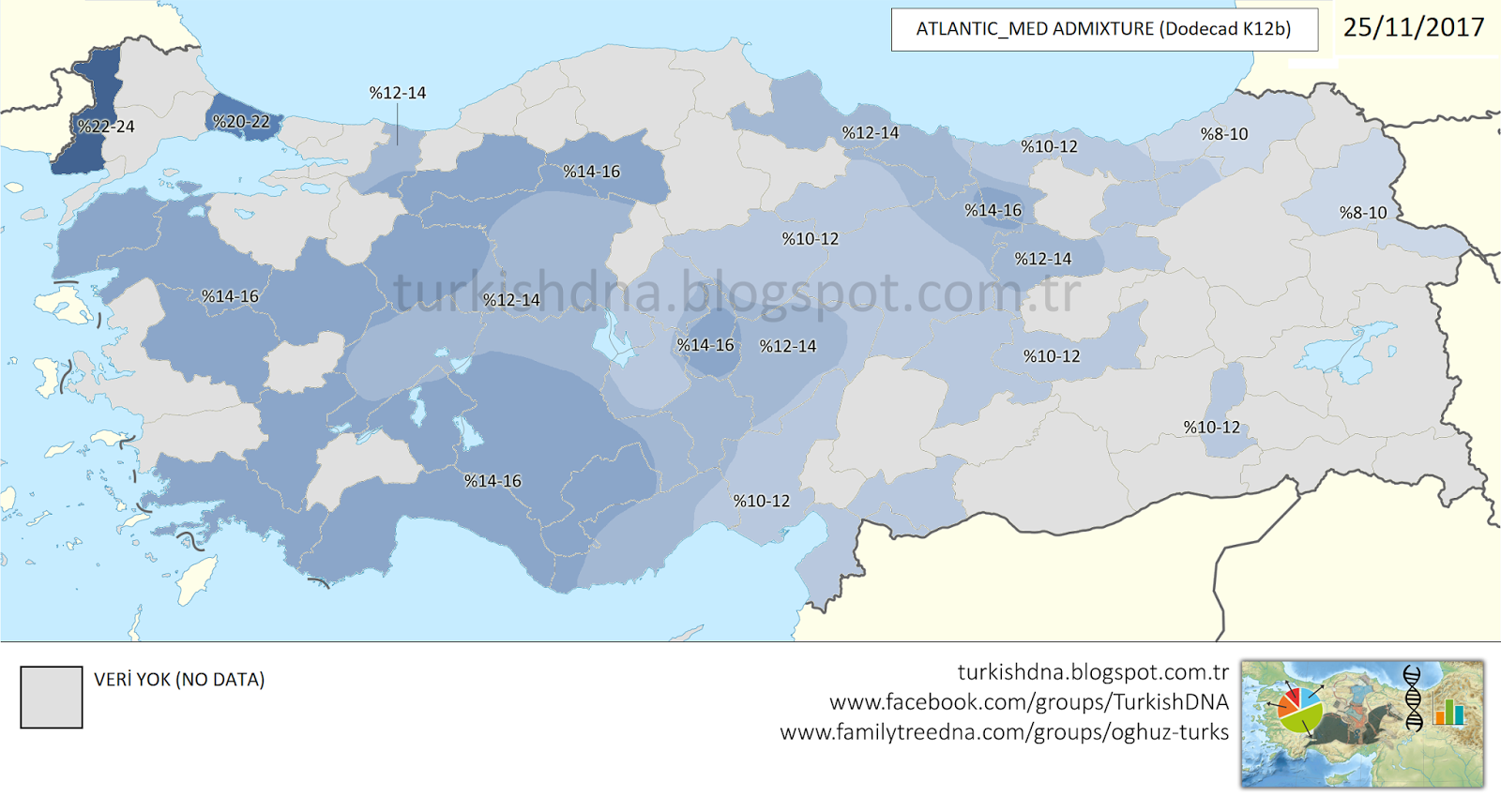 Distribution maps of autosomal admixtures in Turkey | Genoplot