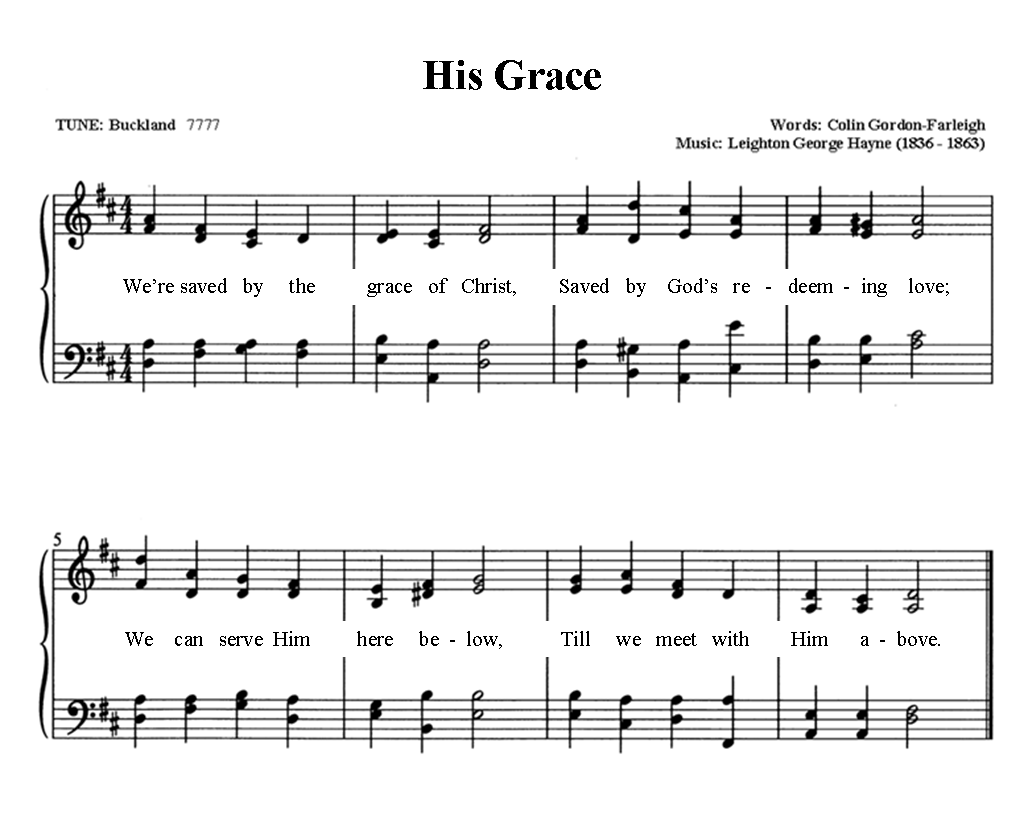 Share My Journey: My choice for the 'Hymn for Today : "His Grace"