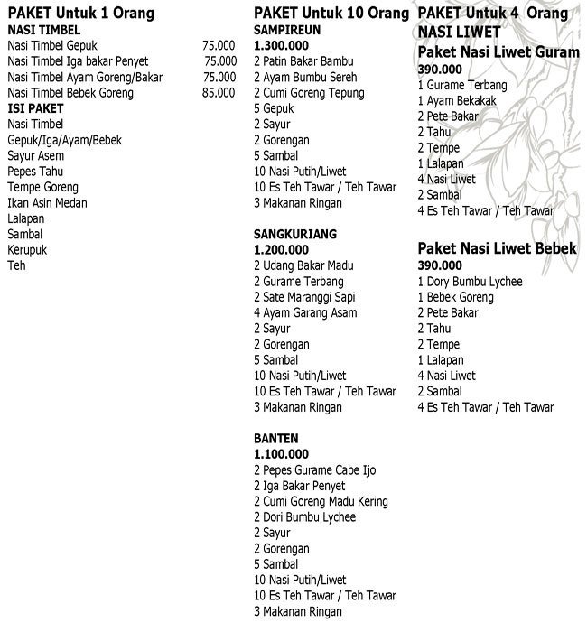 Harga Menu Resto Talaga Sampireun Terbaru 2017