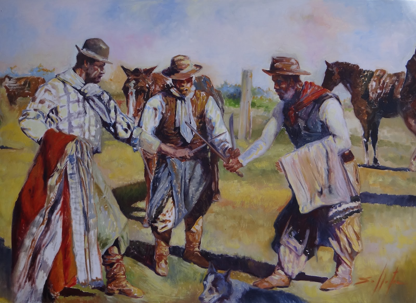 Pintura e Fotografia: Pintura - Os Gaúchos