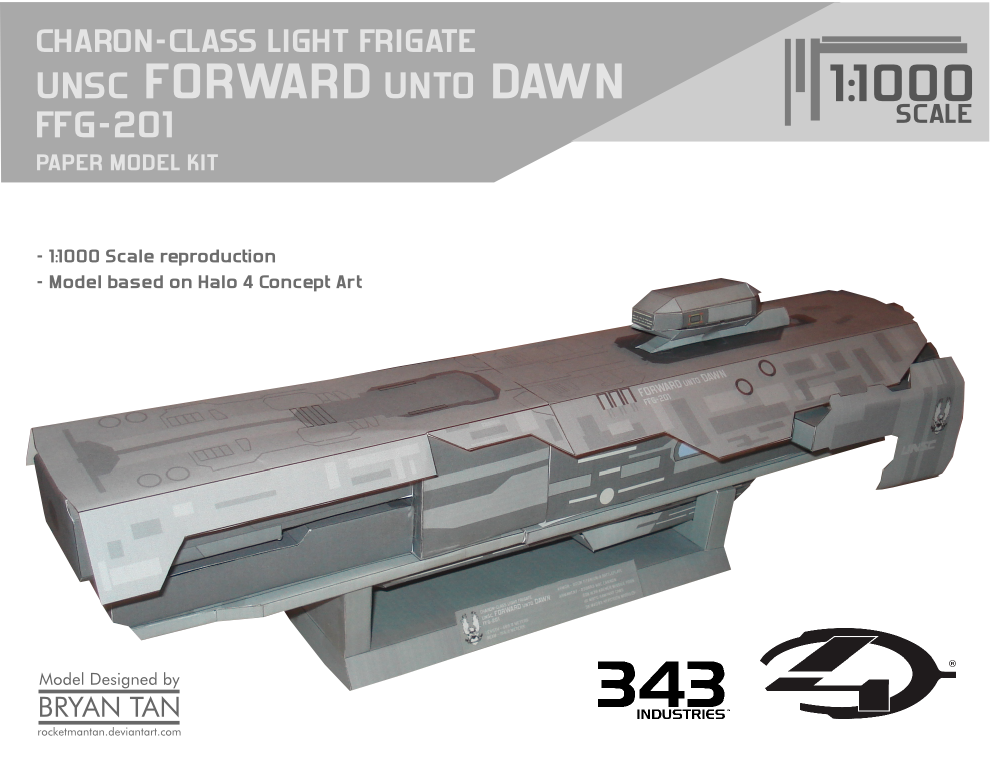 Halo 4 - UNSC Forward Unto Dawn Papercraft | Papercraft Paradise ...