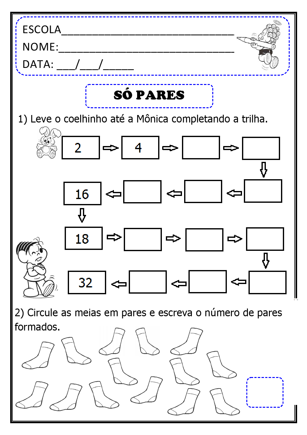 Professores online 24 horas: Números pares