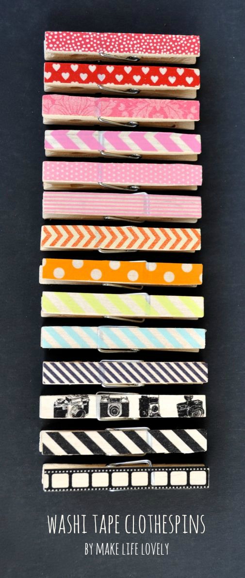 Washi Tape Clothespins Tutorial - Make Life Lovely
