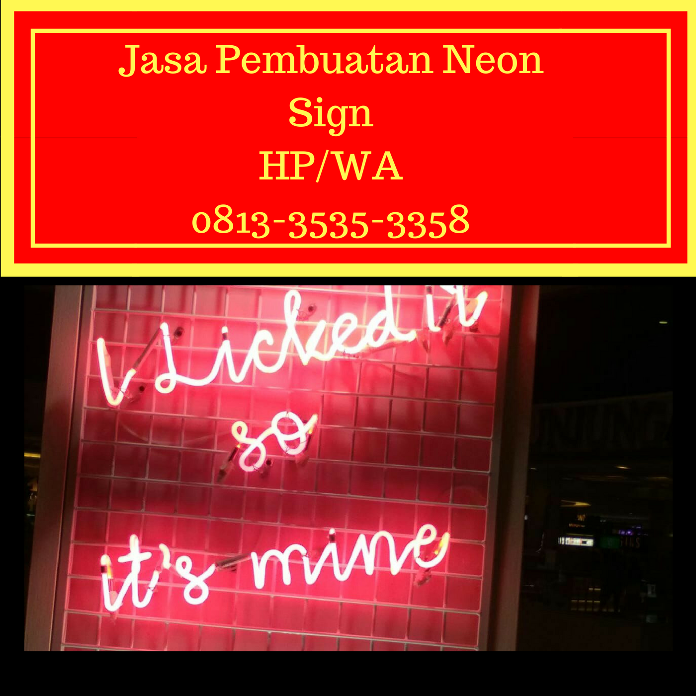 HARGA MURAH!!! WA 0813-3535-3358, Jasa Pembuatan Neon Sign Surabaya