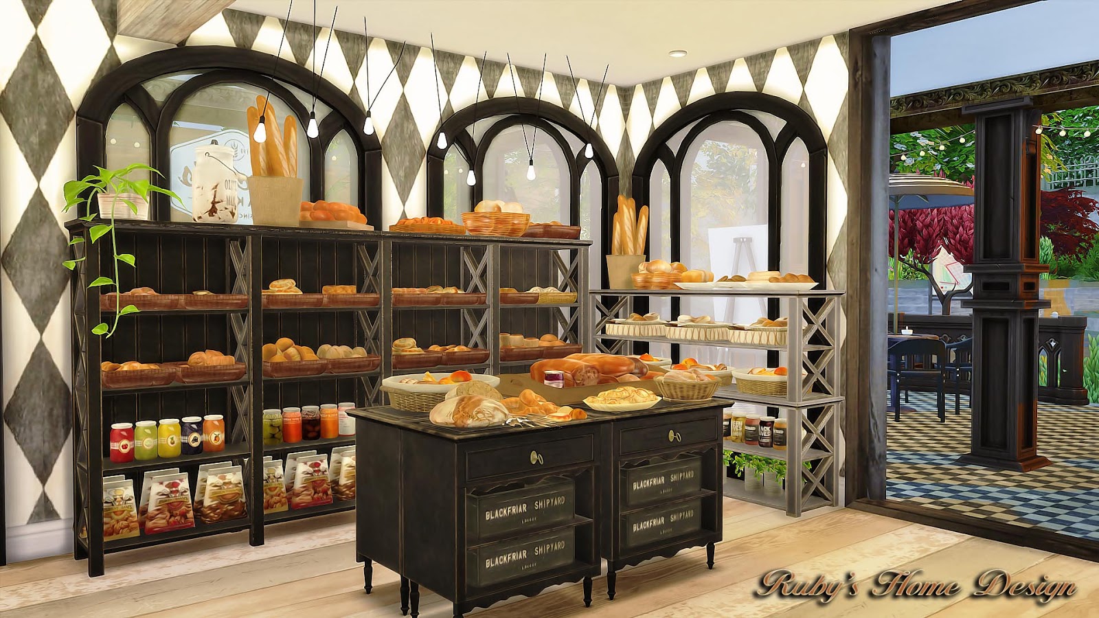 Sims 4 Jacob's Bakery & Pizzeria 麵包店與比薩屋 [Ruby Red Sims]