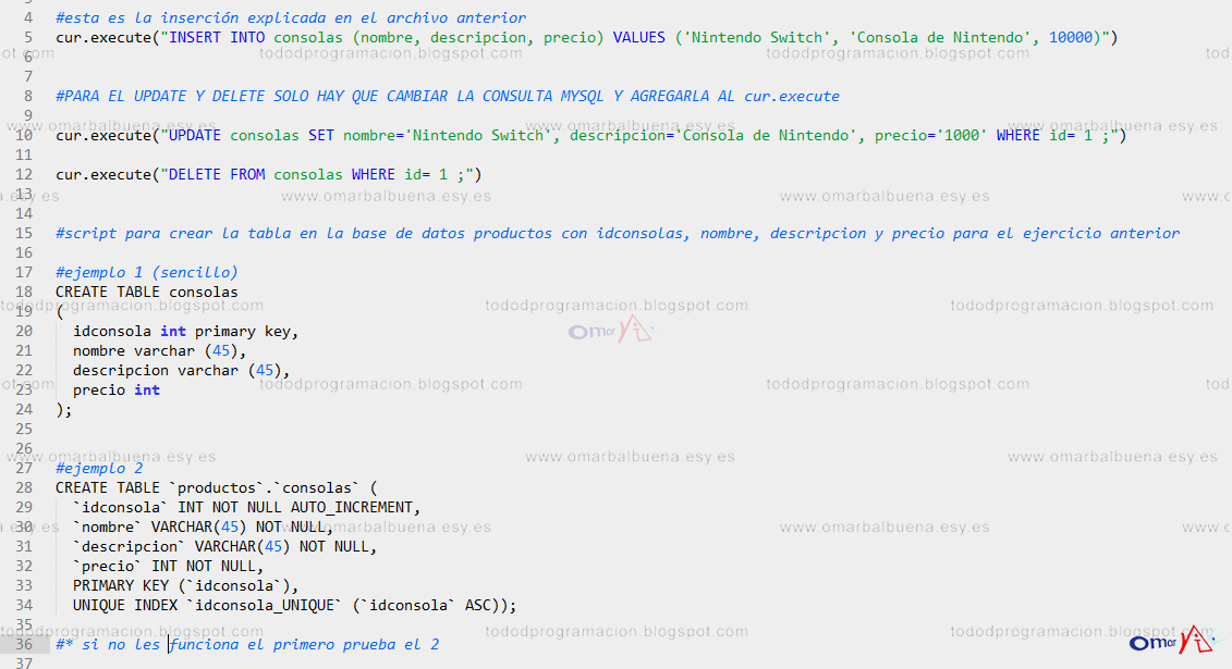 ABC EN PYTHON - MYSQL