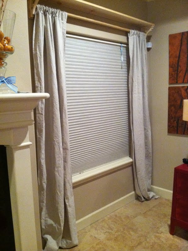 Prudently Painted Vintage: Curtains made from drop cloth