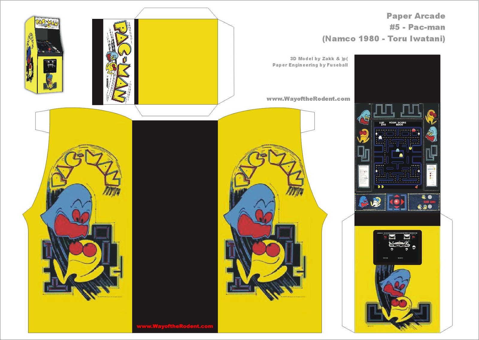 paper craft: NEW 199 PACMAN ARCADE PAPERCRAFT