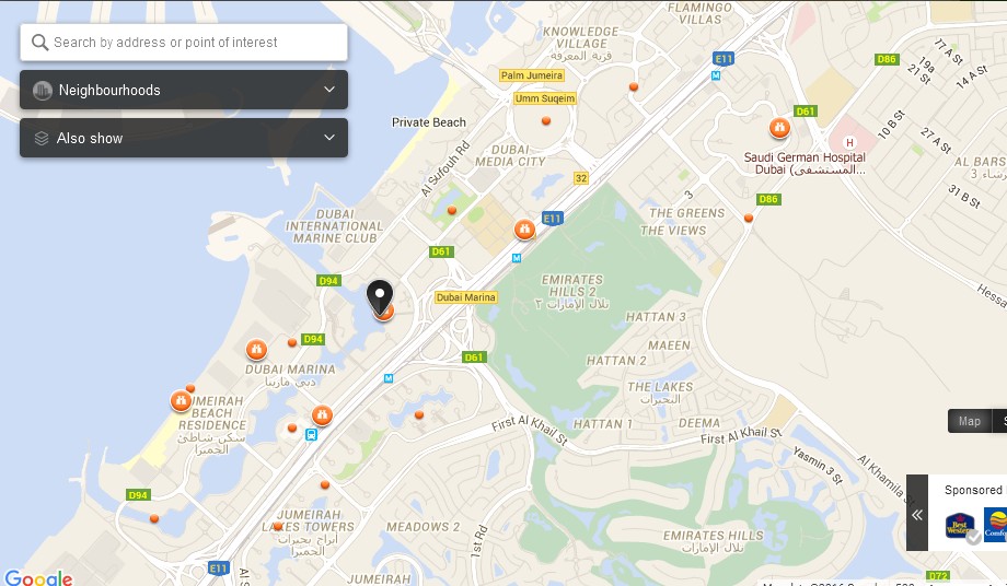 Dubai Marina Walk Dubai Map - Dubai Tourists Destinations and ...