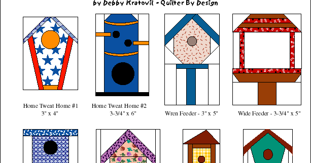 Debby Kratovil Quilts: Paper Pieced Birdhouses (and free pattern)