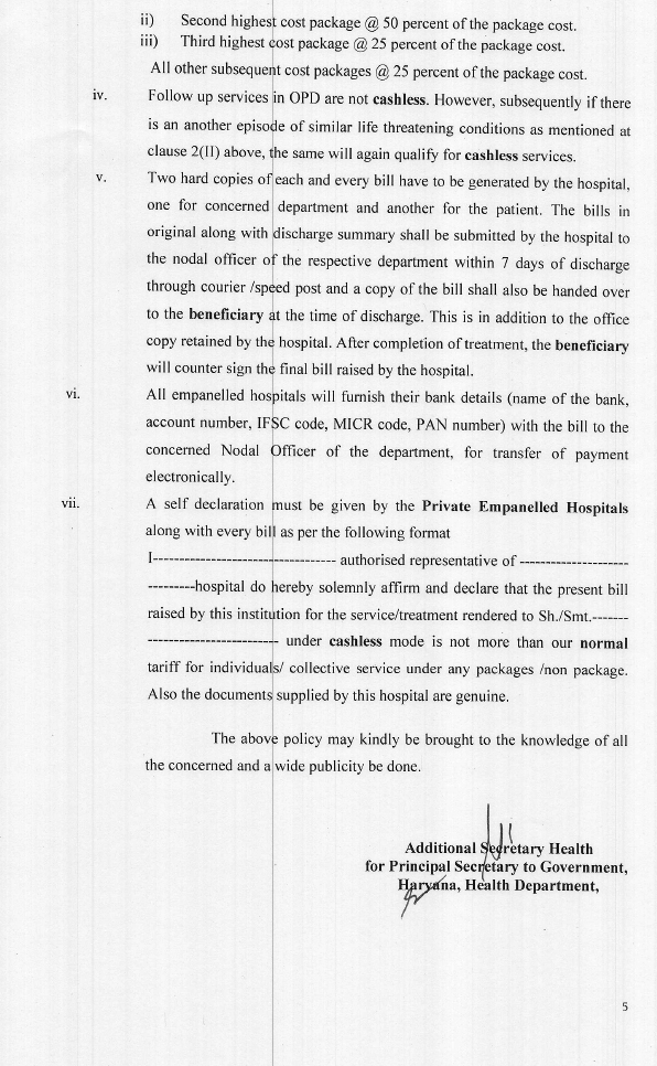 Cashless policy for regular employee Haryana Govt. - Teacher Haryana ...