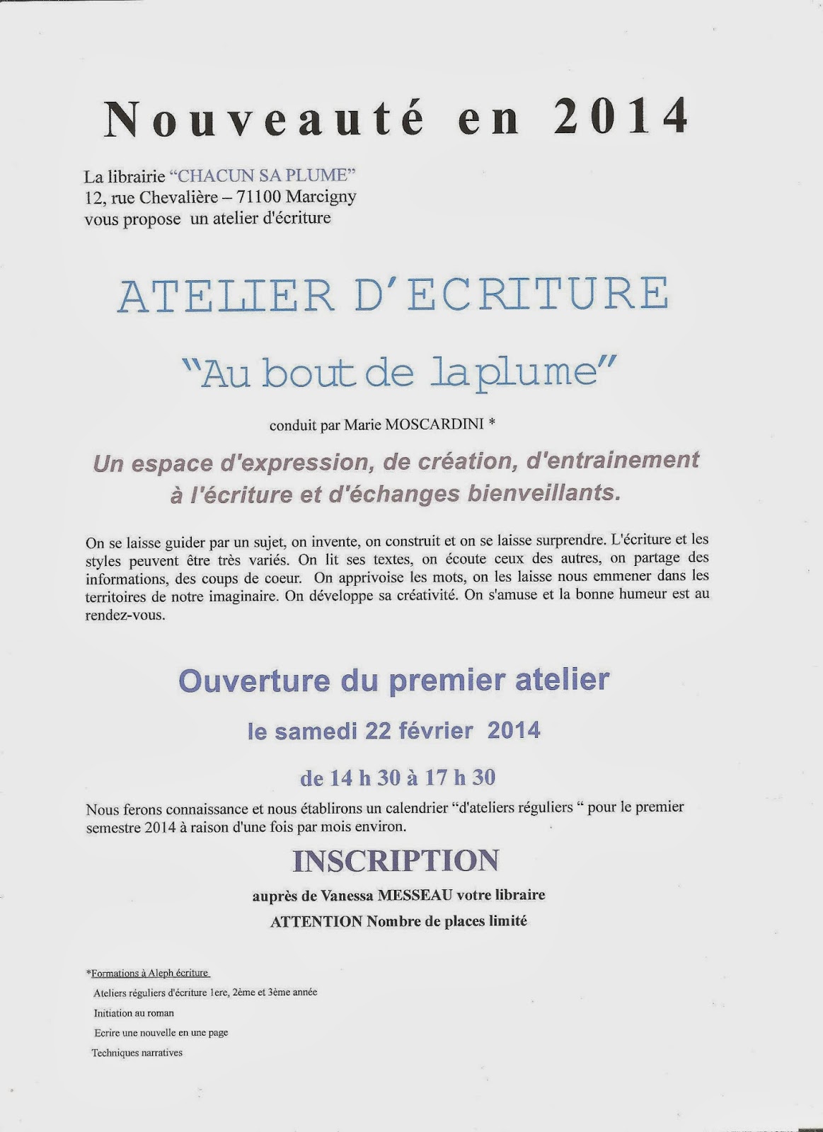 Spatule et Crayon: Atelier d'écriture