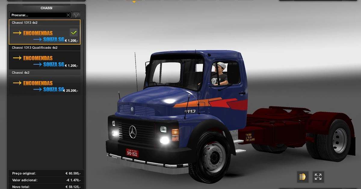 Caminhão - Mercedes Benz 1113 4x2 Para V.1.27.X By: Souza SG | Euro Truck Simulator 2 Mods