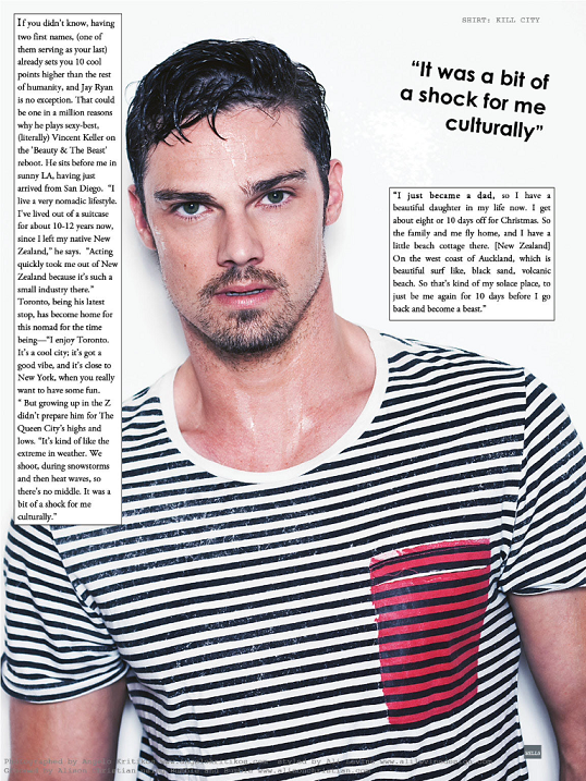 VJBrendan.com: Jay Ryan In 'Bello' Magazine