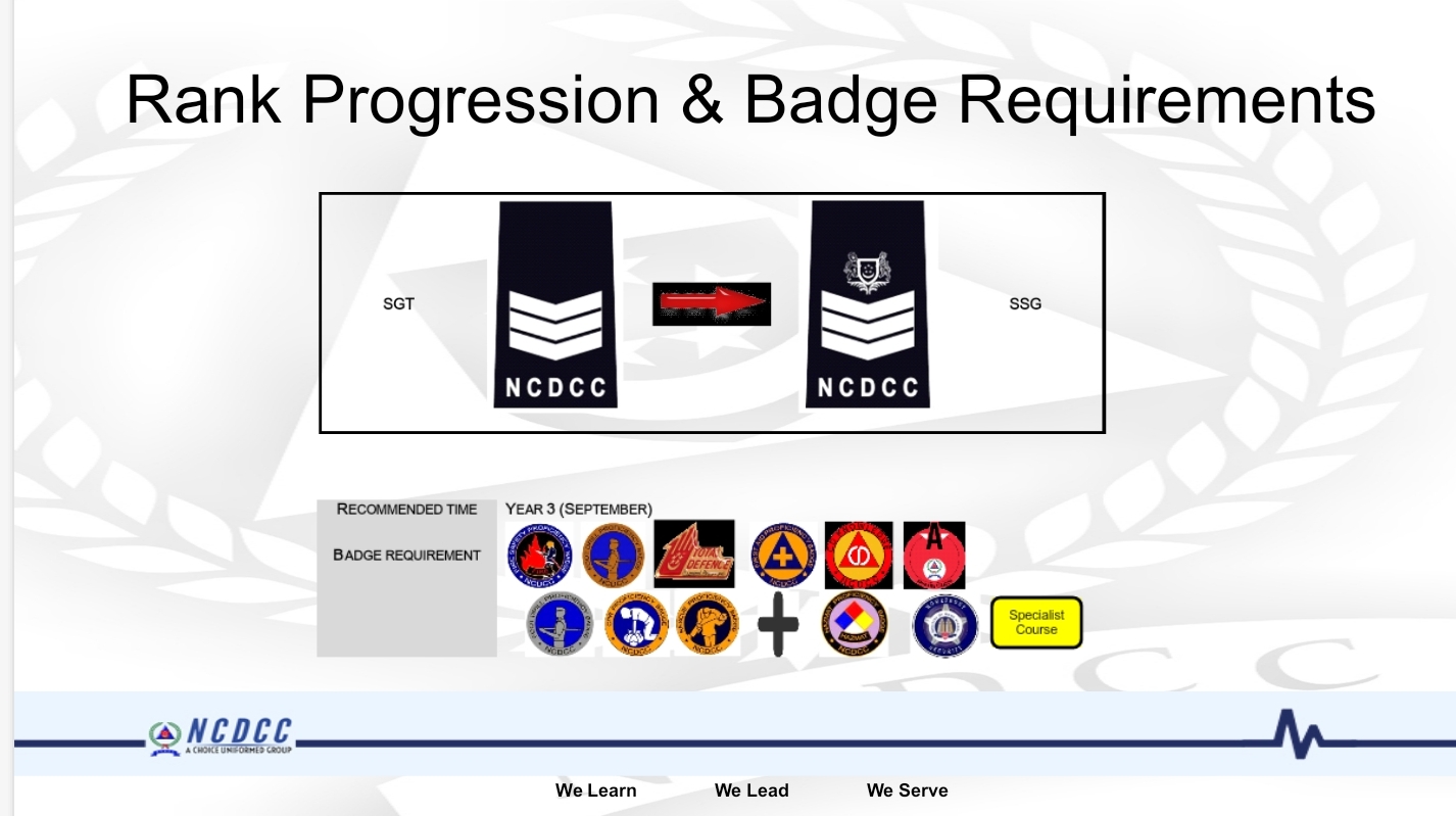 Edgefield Secondary NCDCC: Badge Framework and ranks
