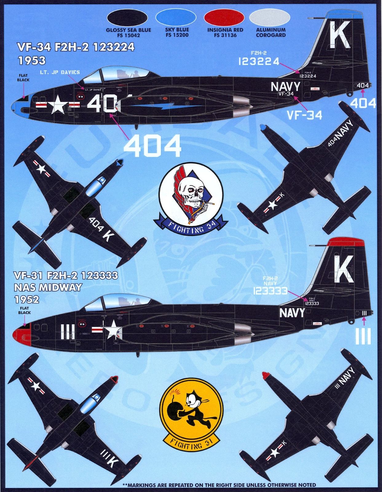 Oldsarges Aircraft Model blog: FH2 Banshee 1/48 decals