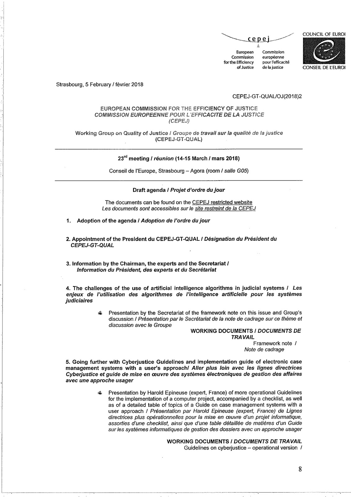 ΓΕΝΙΚΗ ΕΠΙΤΡΟΠΕΙΑ: ΕΚΘΕΣΗ ΓΙΑ ΤΗΝ 23η ΣΥΝΕΔΡΙΑΣΗ ΤΗΣ ΟΜΑΔΑΣ ΕΡΓΑΣΙΑΣ ...