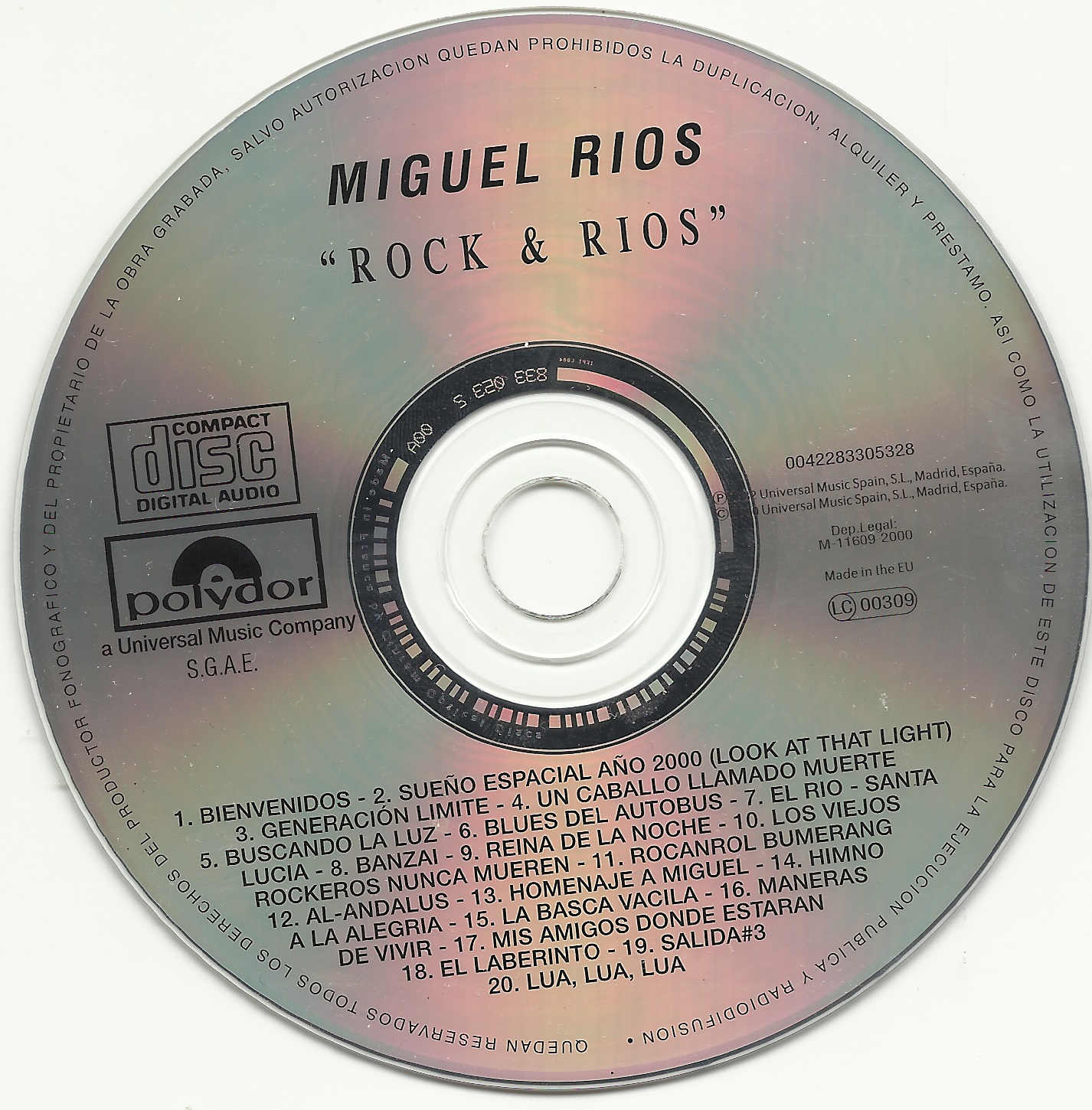 VIEJA COLECCION MUSICA: MIGUEL RIOS:"Rock and Rios" (2000)