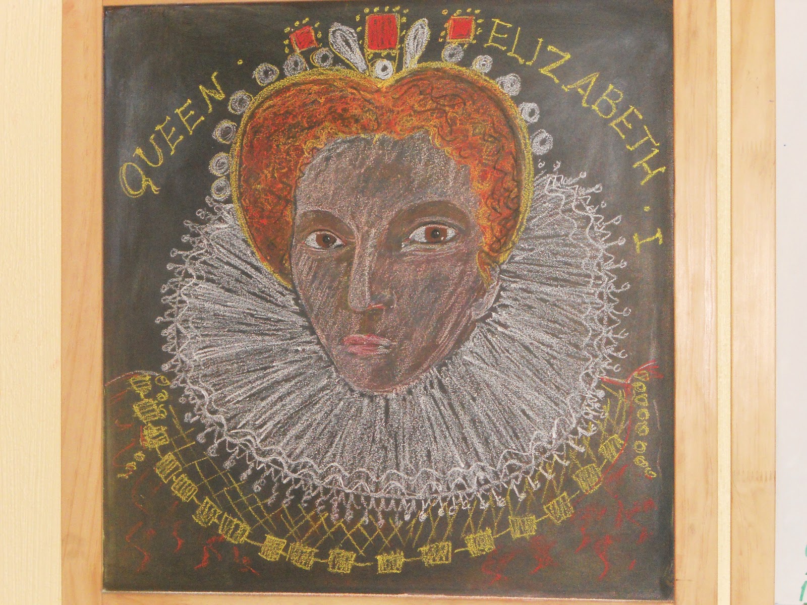 The Five of Us: Queen Elizabeth I Chalkboard Drawing
