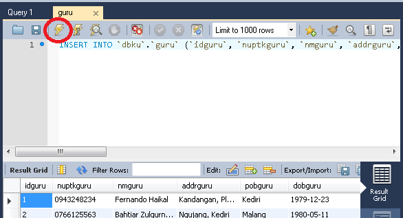 Insert Data ke dalam Tabel MySQL menggunakan MySQL Workbench ~ Digi ZED