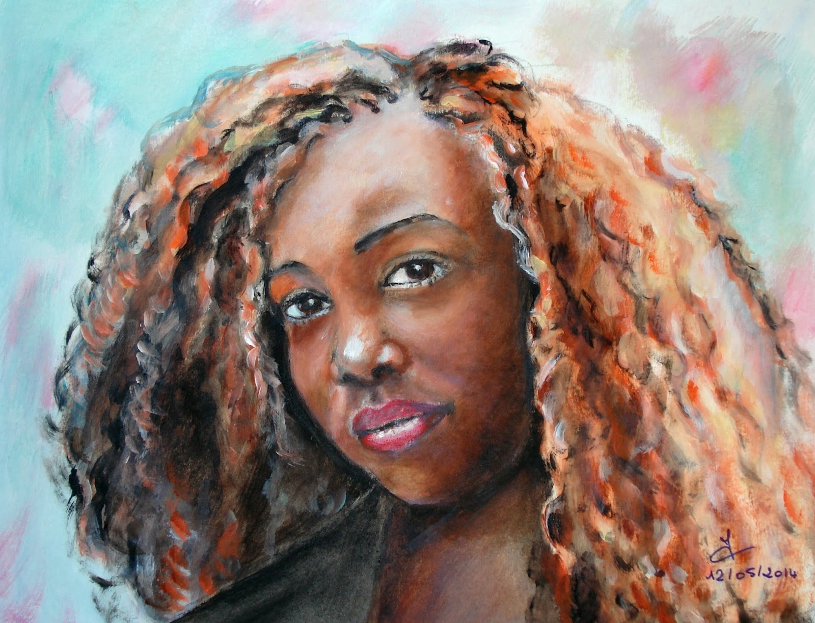 Portraits par Josette, acrylique, pastel, fusain.: 4 portraits de ...
