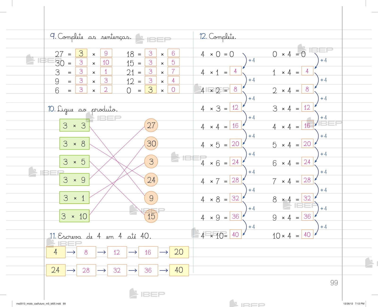CADERNO DO FUTURO 3 ANO MATEMÁTICA PROFESSOR. - Aprender e Brincar