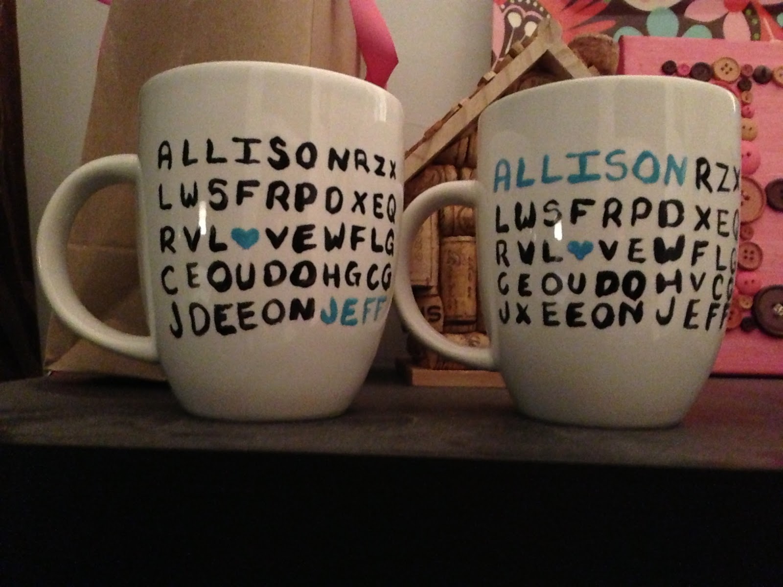Magpie & Fox: Magpie DIY: Word Search Mugs {Amy}