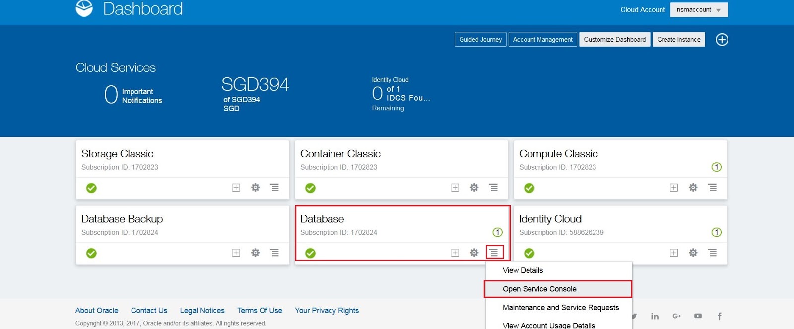 Netsoftmate Technical Blog : Oracle DBCS : Create A Database Deployment With Automatic Backup