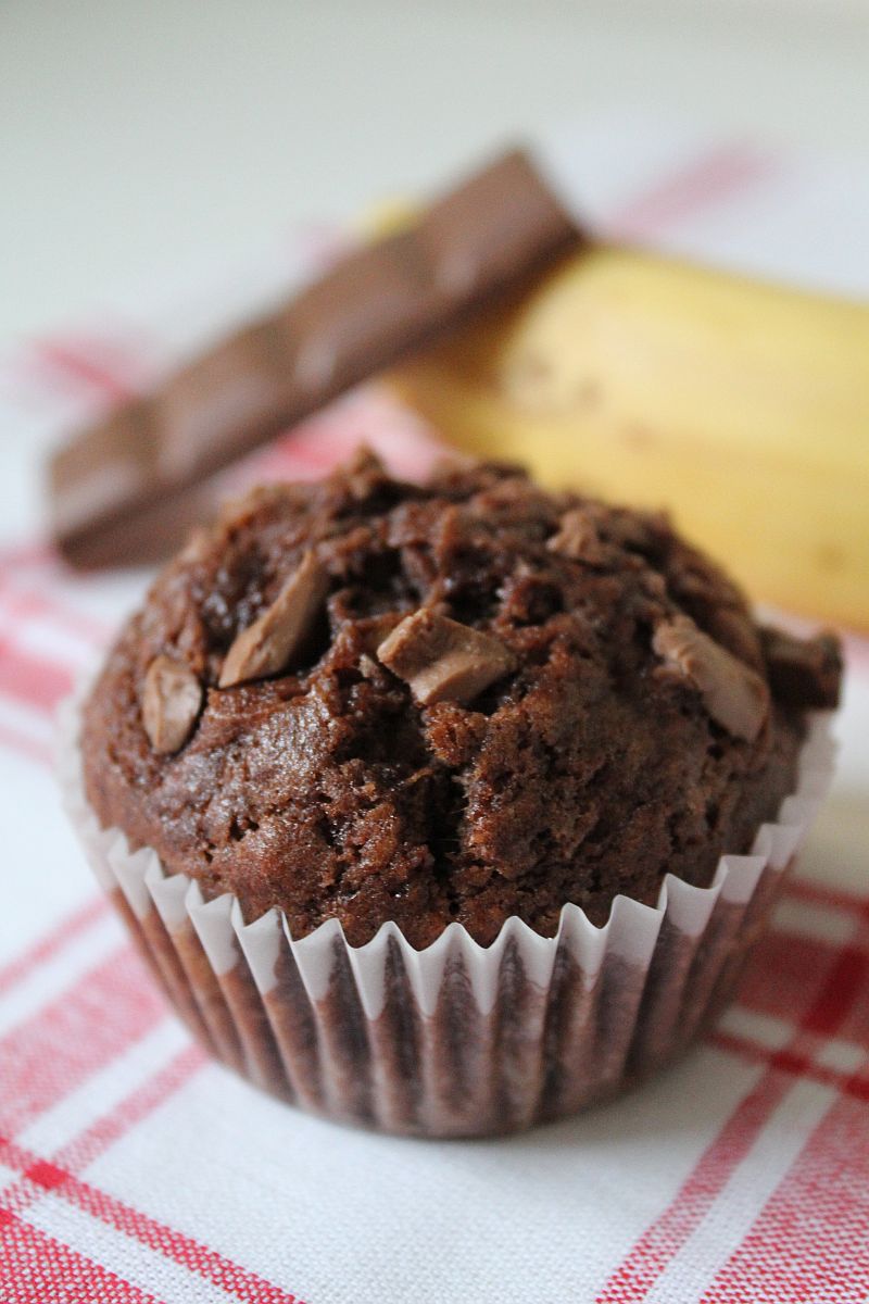 Muffiny czekoladowo-bananowe | Bajkorada - przepisy dla całej rodziny