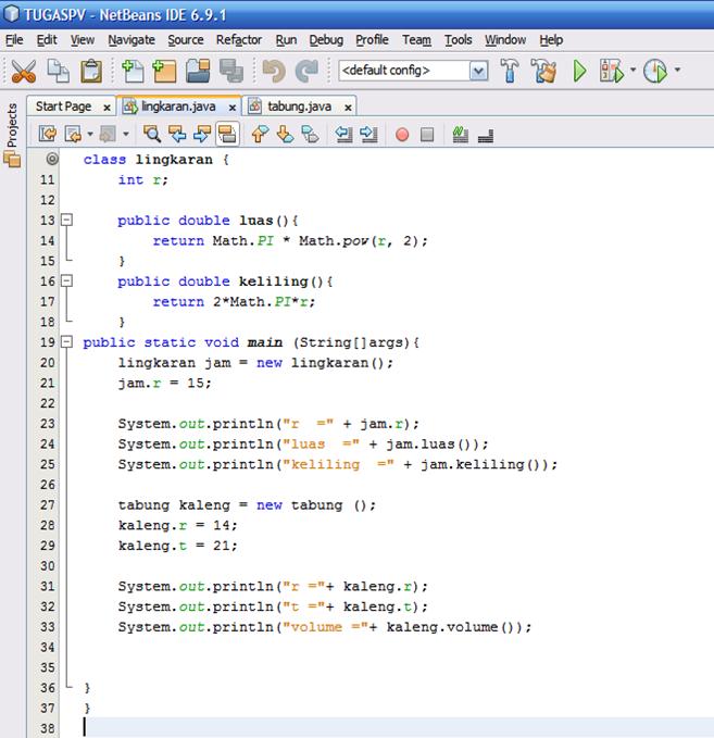 PEMROGRAMAN JAVA: Java Menghitung Luas dan Volume Tabung